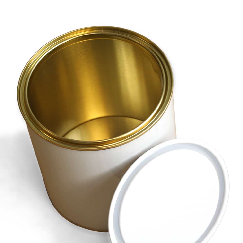 500ml White Lever Lids - Lacquer Internal | Birmingham Tin Box Co.